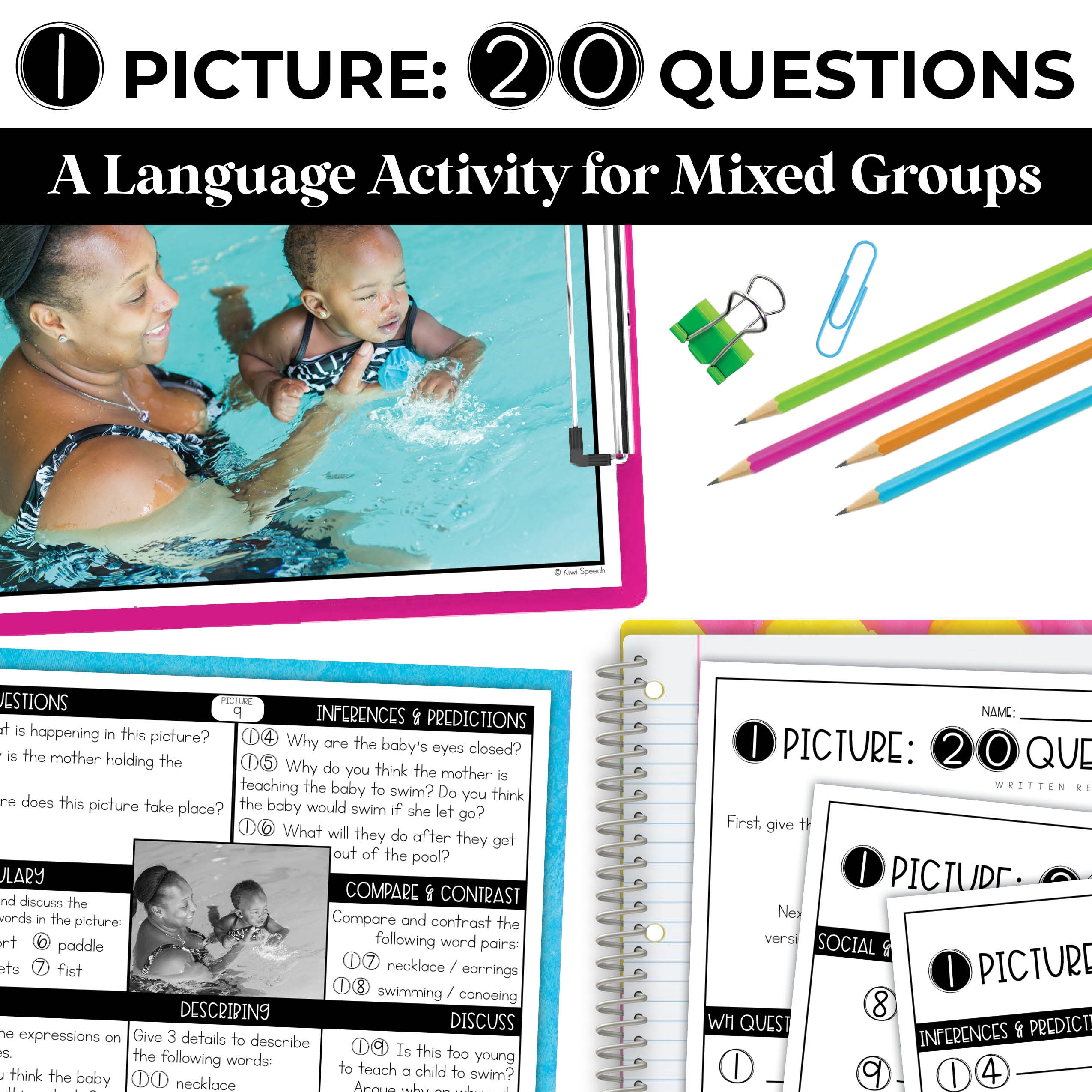 Summer Real Photos: Mixed Group Language Activity - PDF and BOOM CARD ...