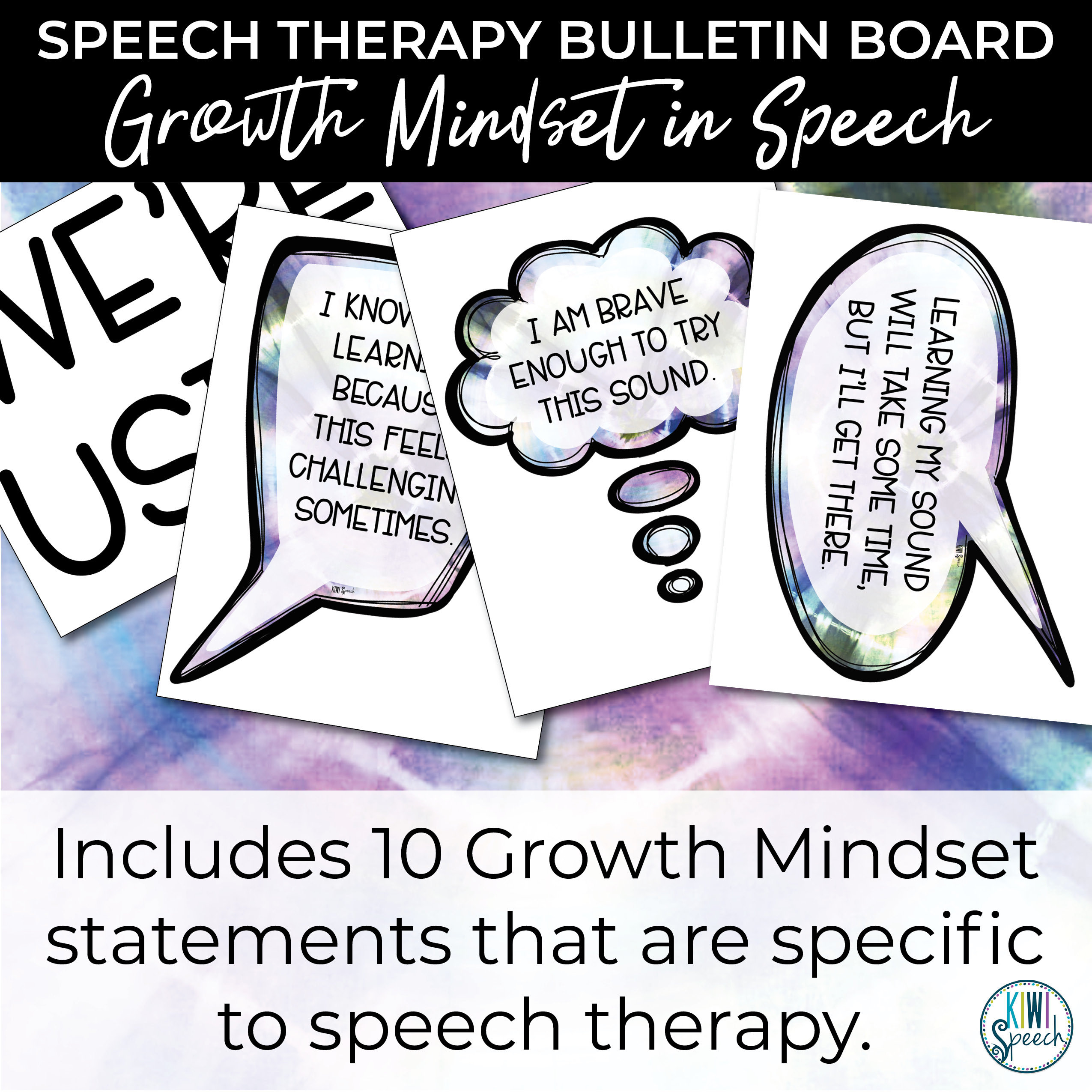 Growth Mindset Bulletin Board & Poster for Speech Therapy Room Decor ...