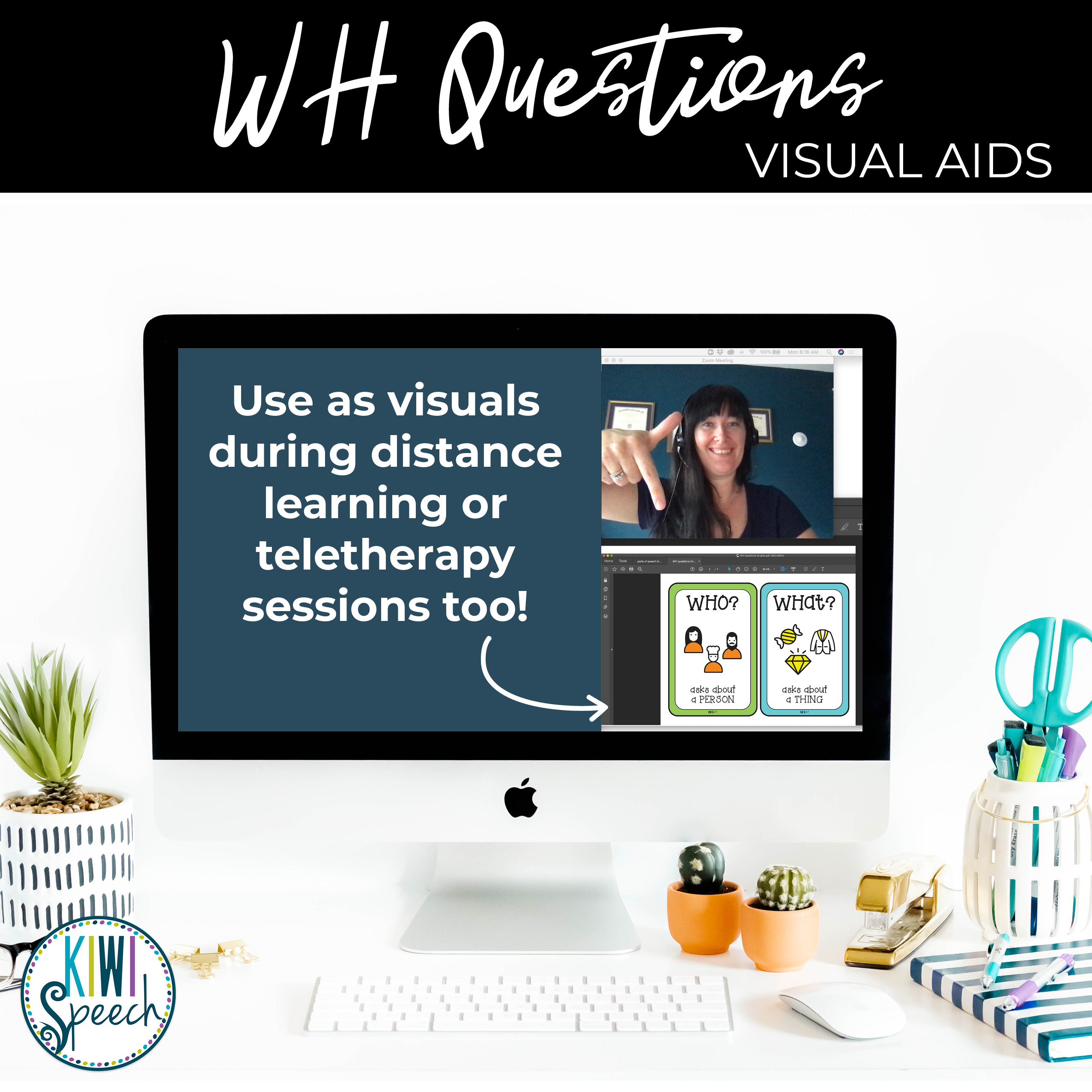 WH Questions Visual Aids / Posters - Kiwi Speech