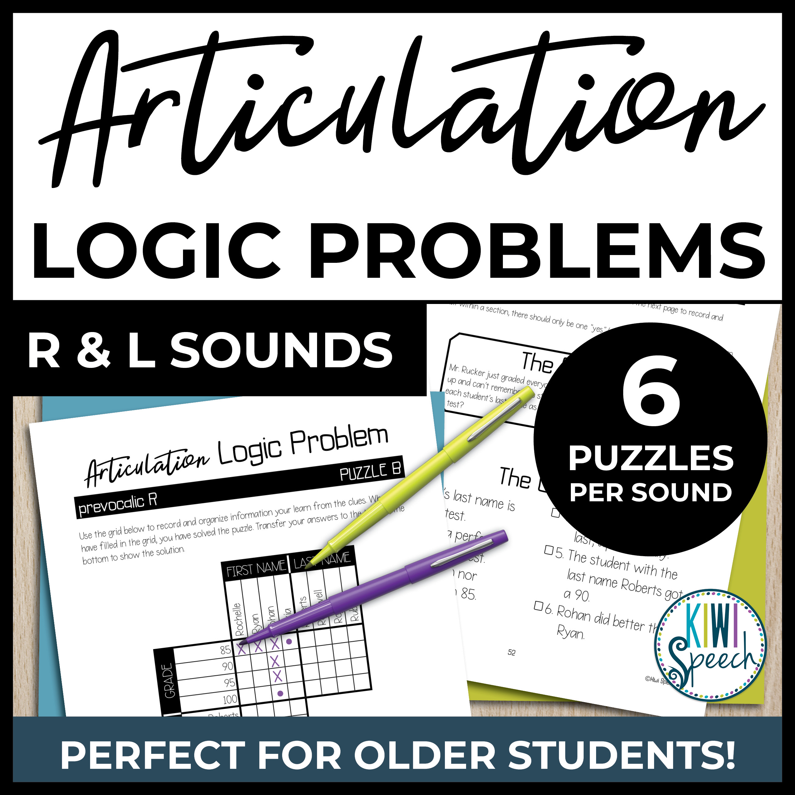 Articulation Logic Problems R & L | NO-PREP Speech Therapy Brain Teaser ...