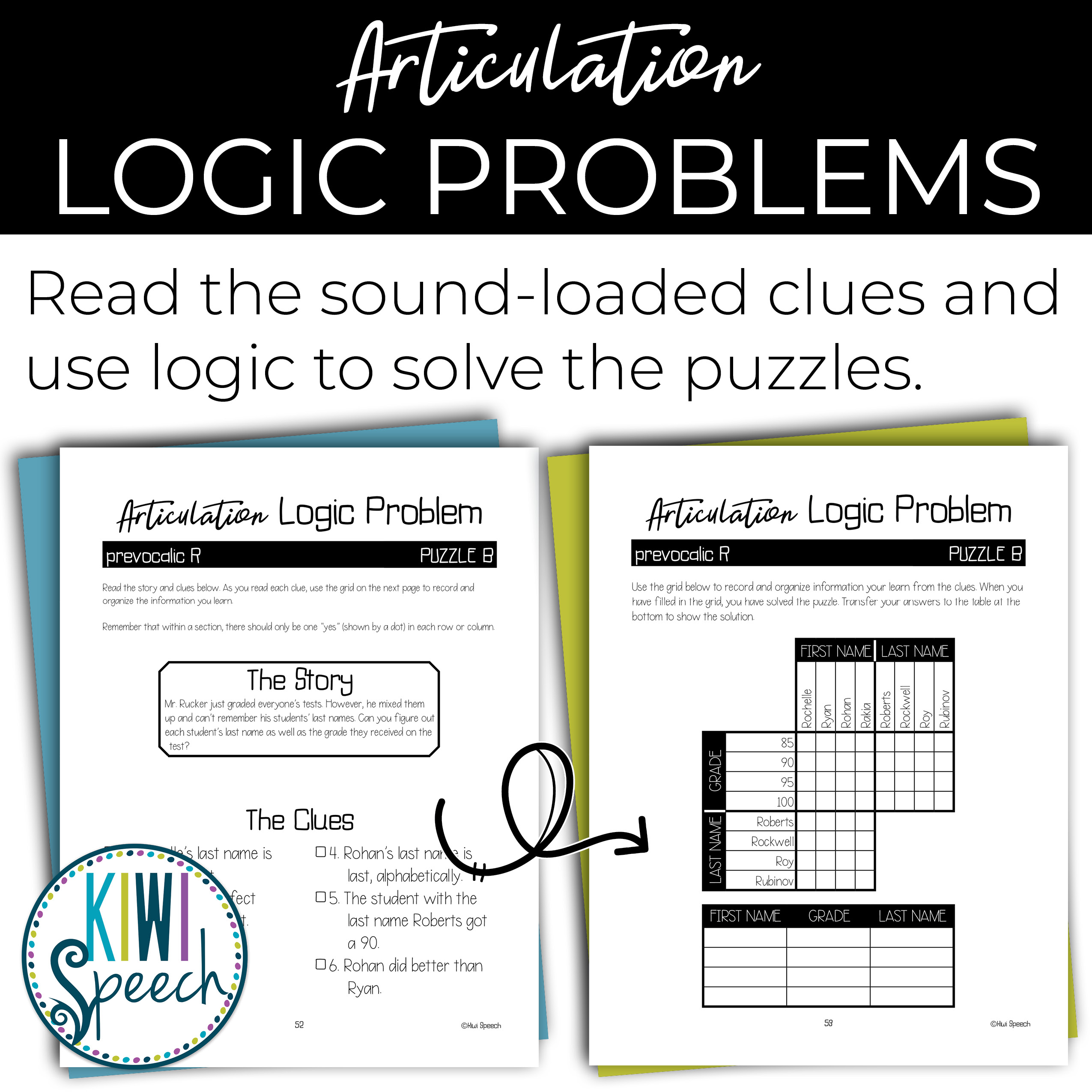 Articulation Logic Problems R & L | NO-PREP Speech Therapy Brain Teaser ...