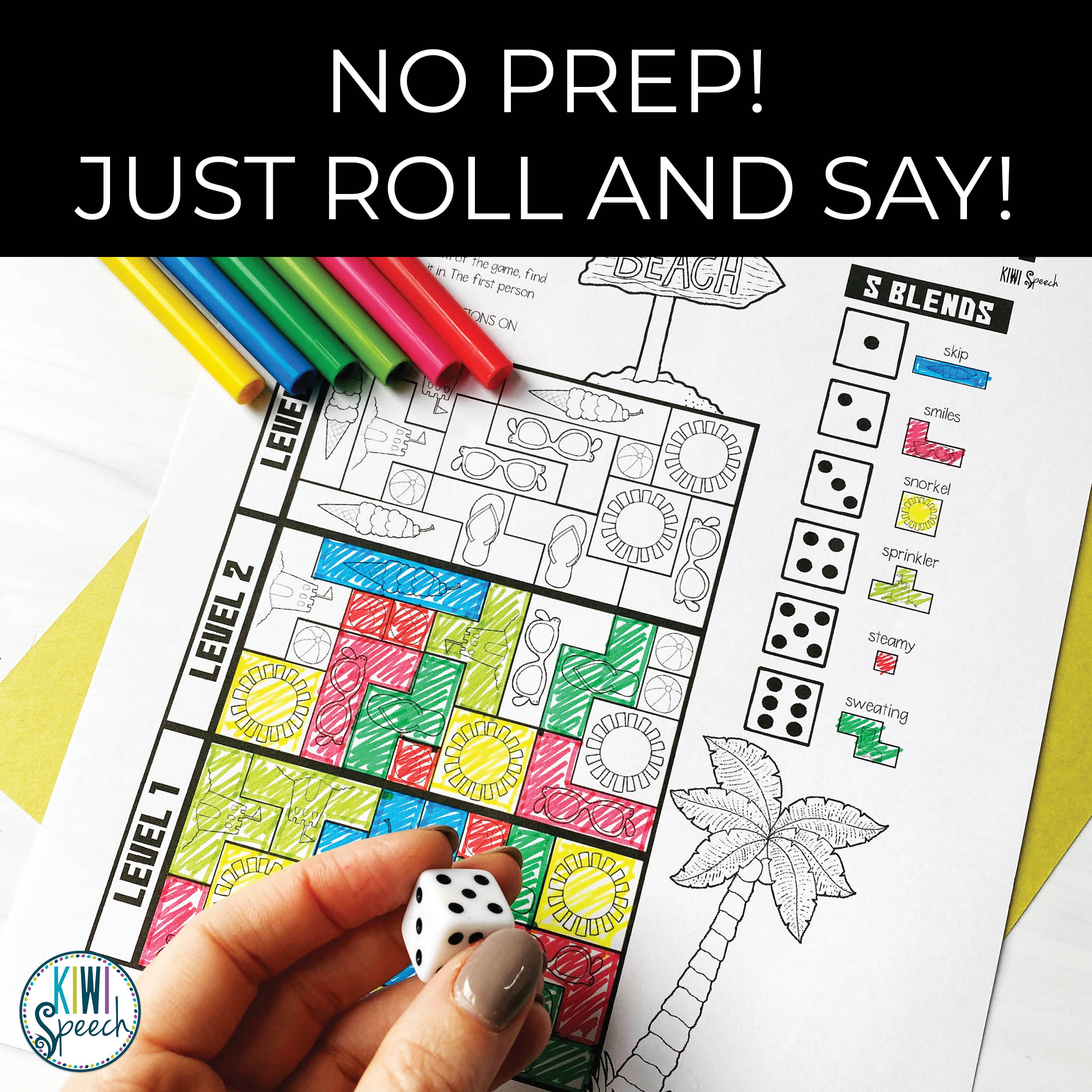 Articulation Shape Drop - A No Prep Speech Therapy Activity: Summer ...