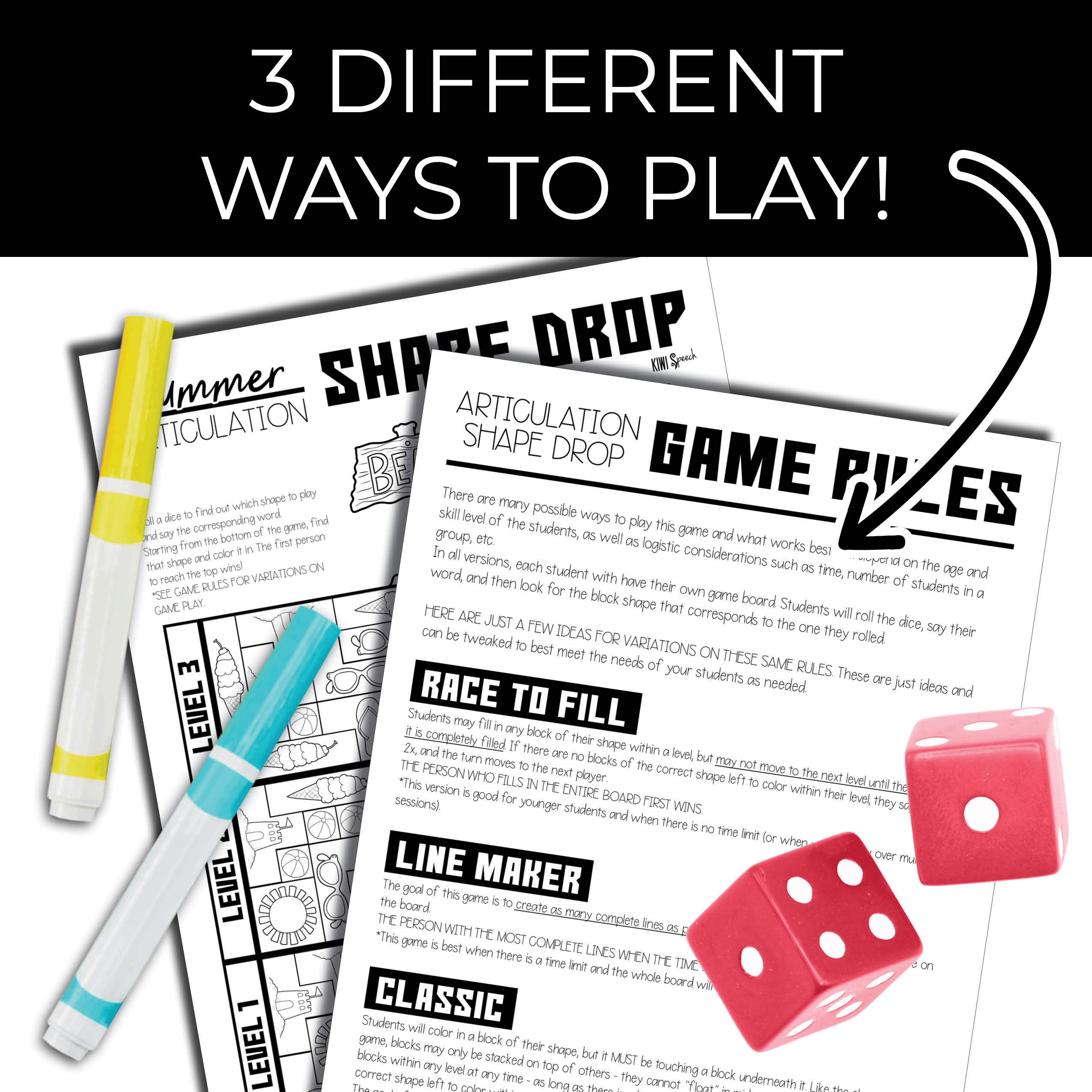 Articulation Shape Drop - A No Prep Speech Therapy Activity: Summer ...