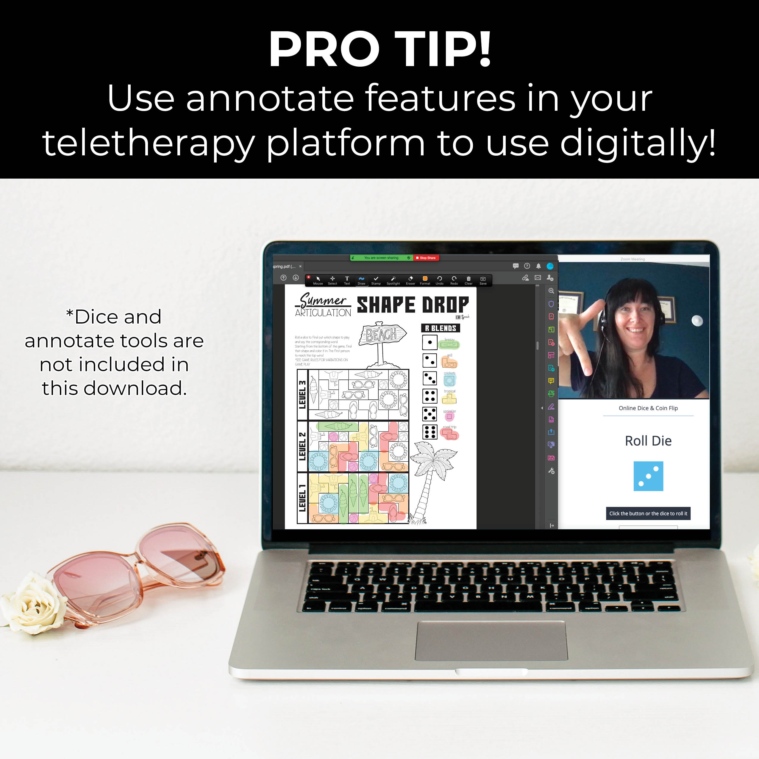 Articulation Shape Drop - A No Prep Speech Therapy Activity: Summer ...