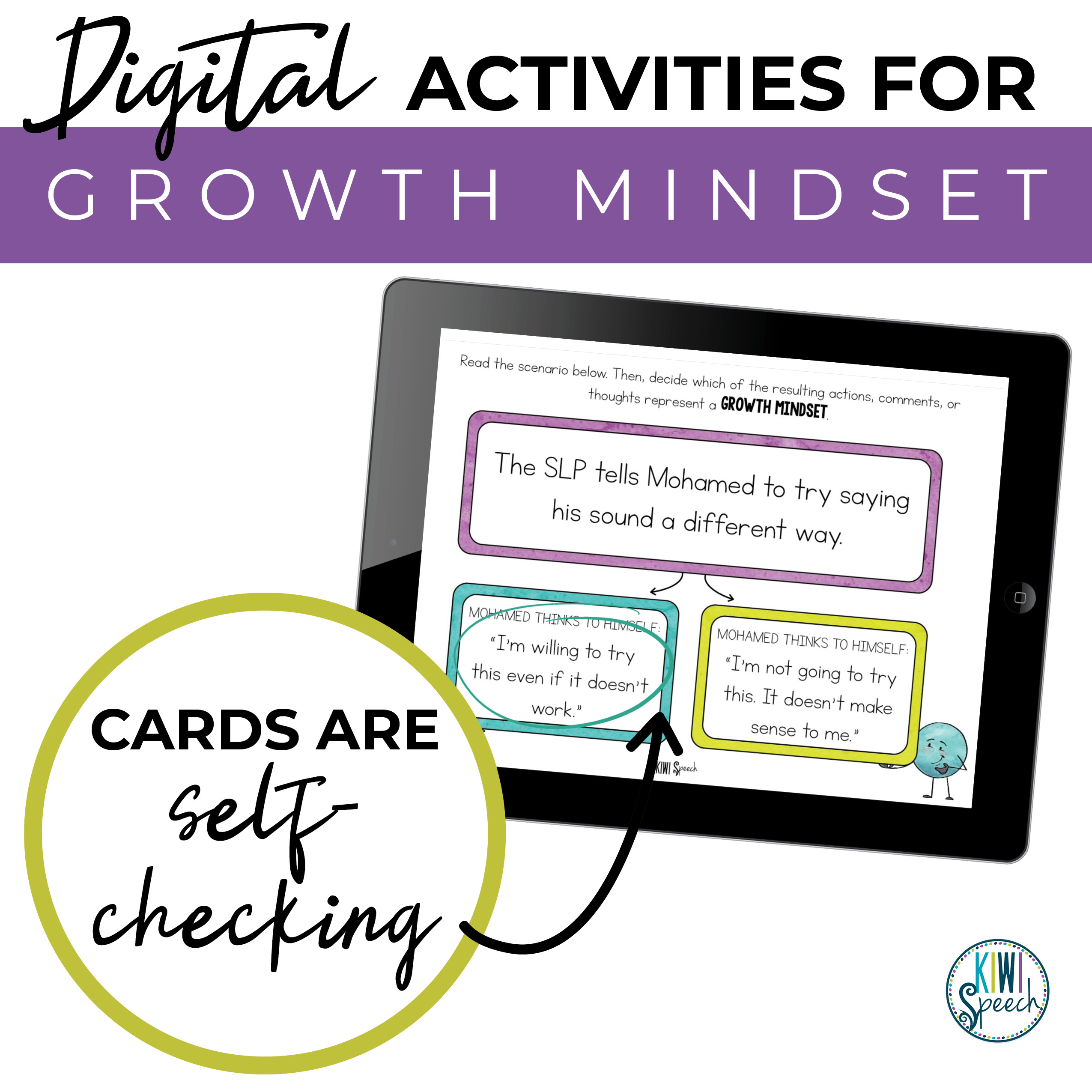 Digital Growth Mindset in Speech - Boom Card Bundle - Kiwi Speech