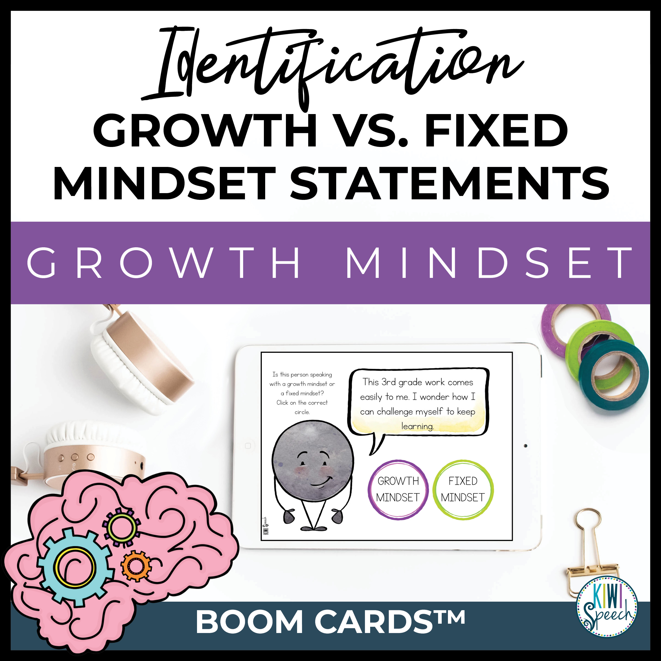 Growth Mindset in Speech: Growth vs Fixed Mindset BOOM CARDS for Speech ...