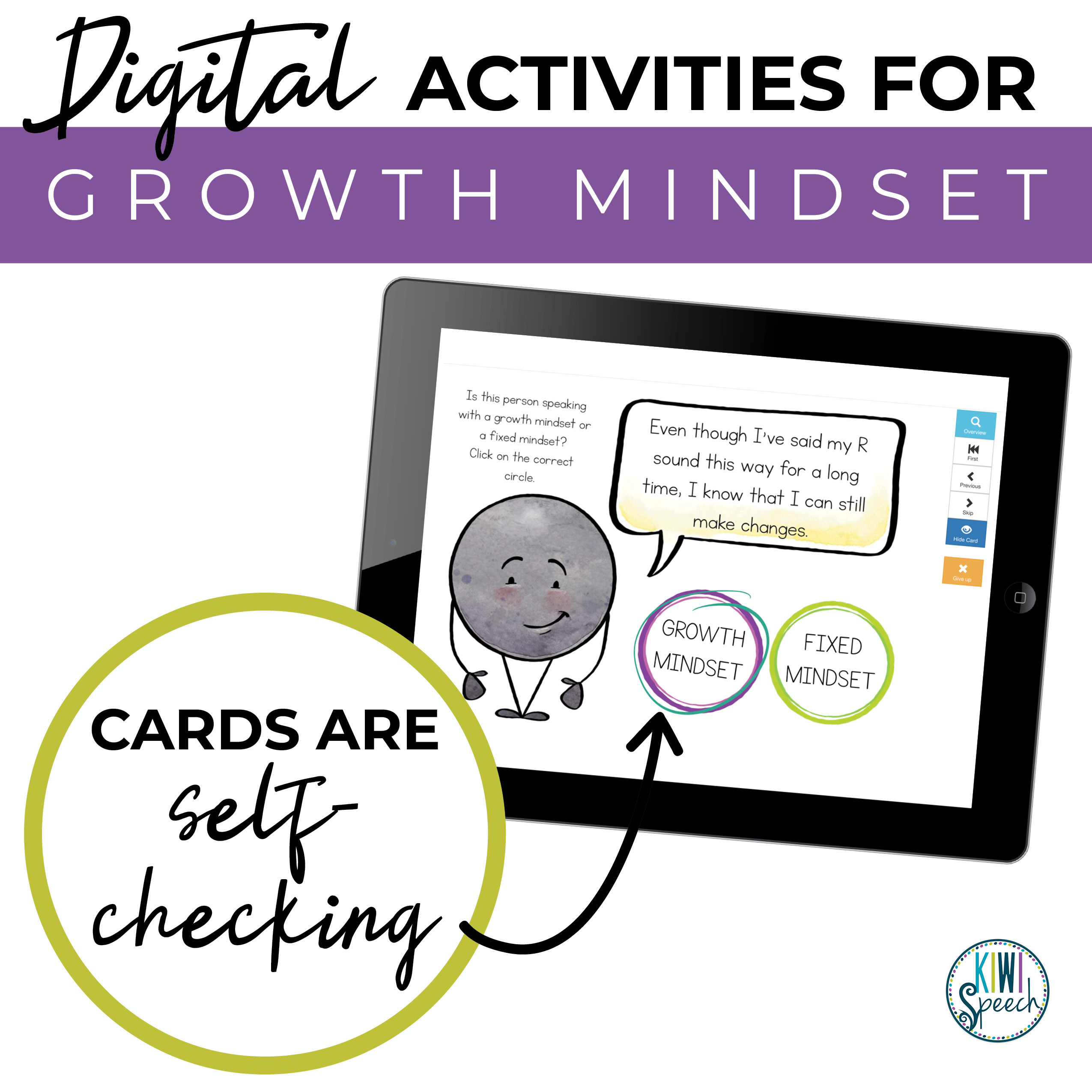 Growth Mindset in Speech: Growth vs Fixed Mindset BOOM CARDS for Speech ...