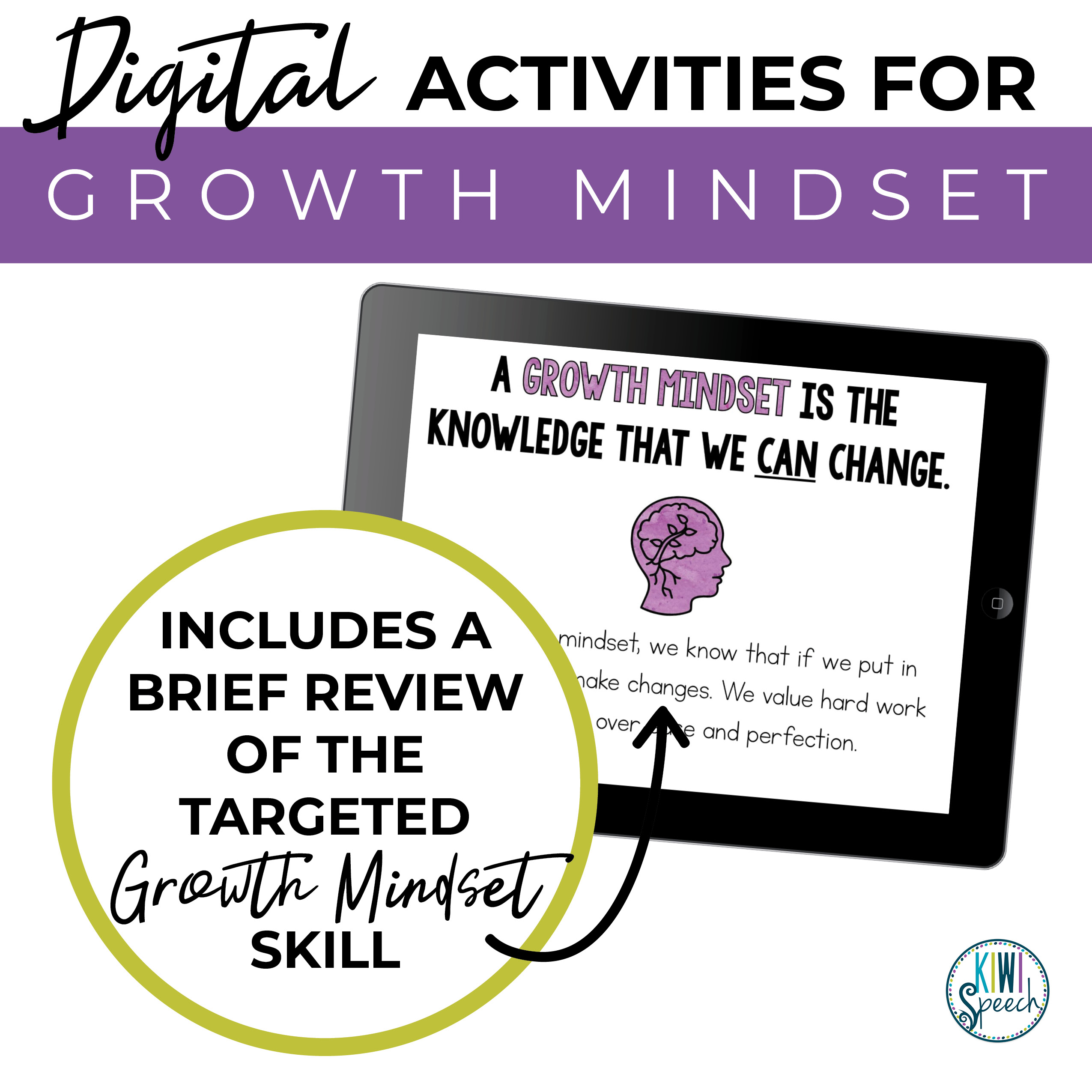 Growth Mindset in Speech: Growth vs Fixed Mindset BOOM CARDS for Speech ...