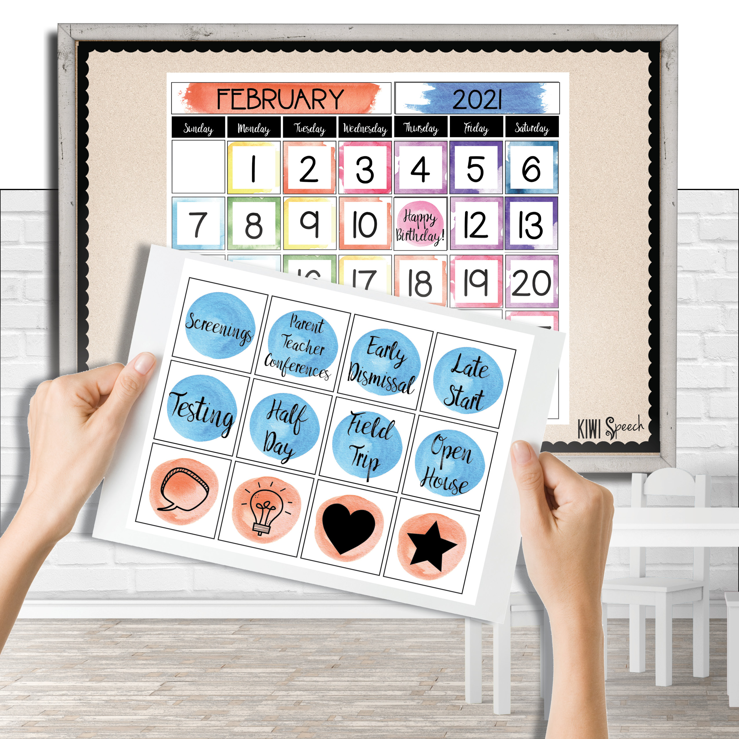 Editable Classroom Calendar Kit for Speech Therapy Room Decor ...