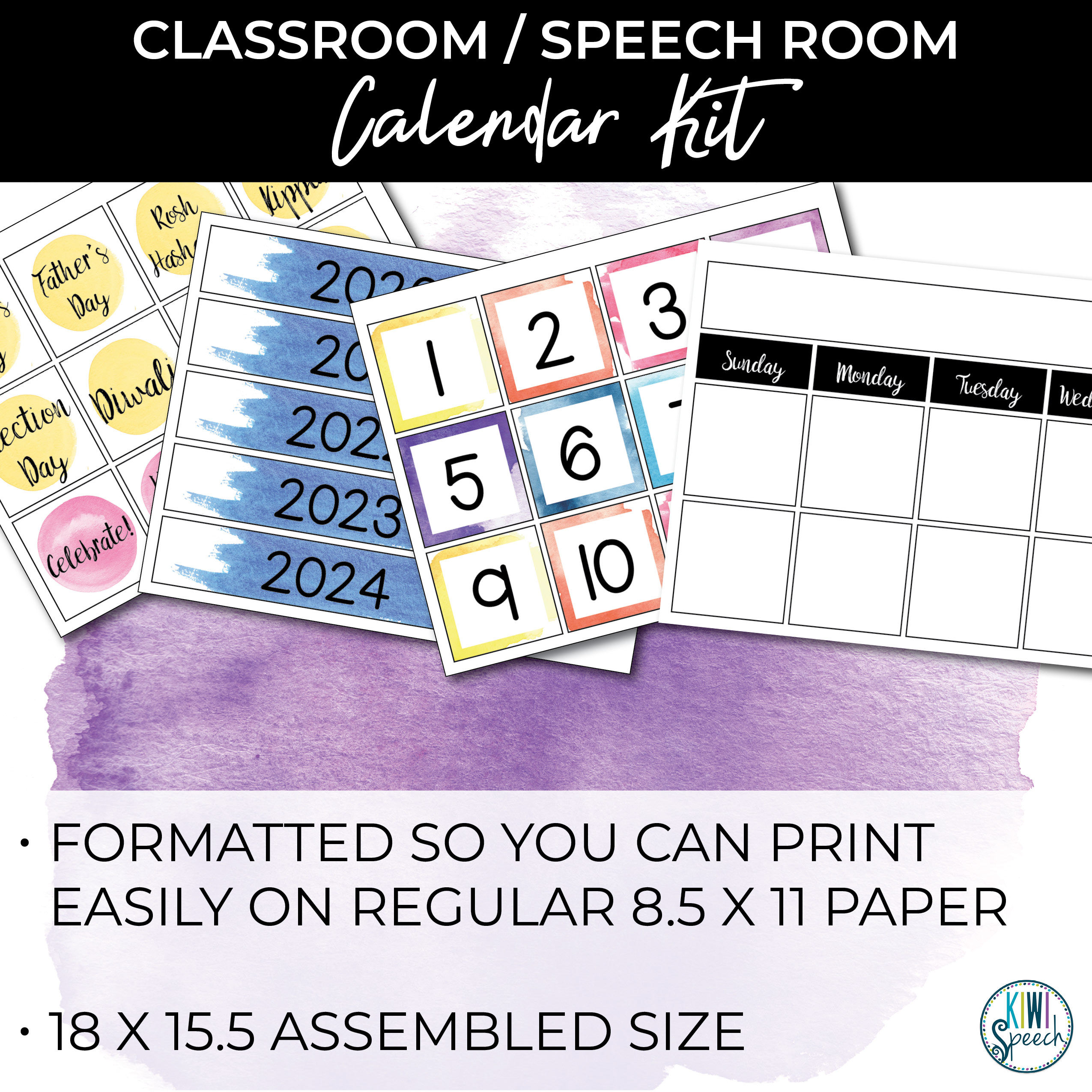 Editable Classroom Calendar Kit for Speech Therapy Room Decor ...