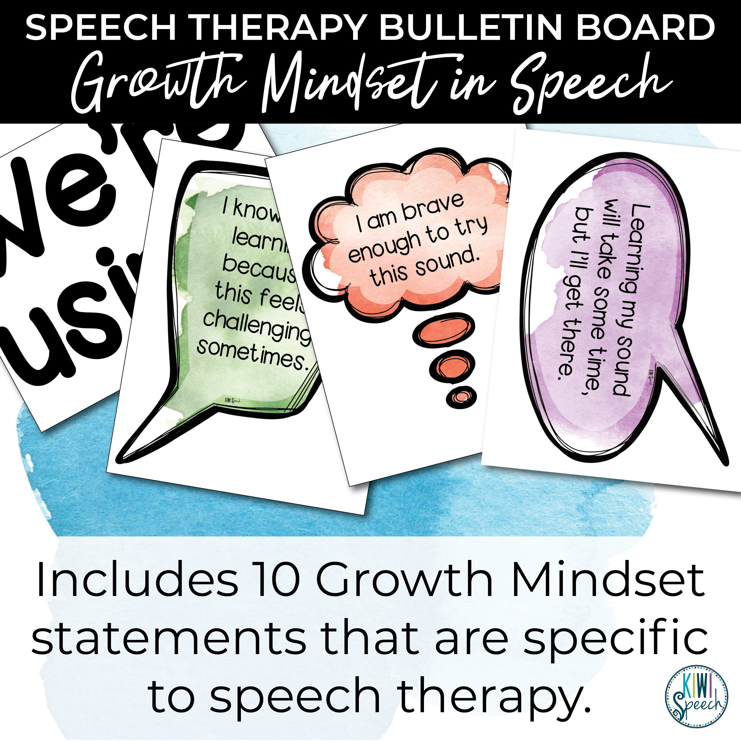 Growth Mindset Bulletin Board & Poster - Speech Therapy Room Decor ...