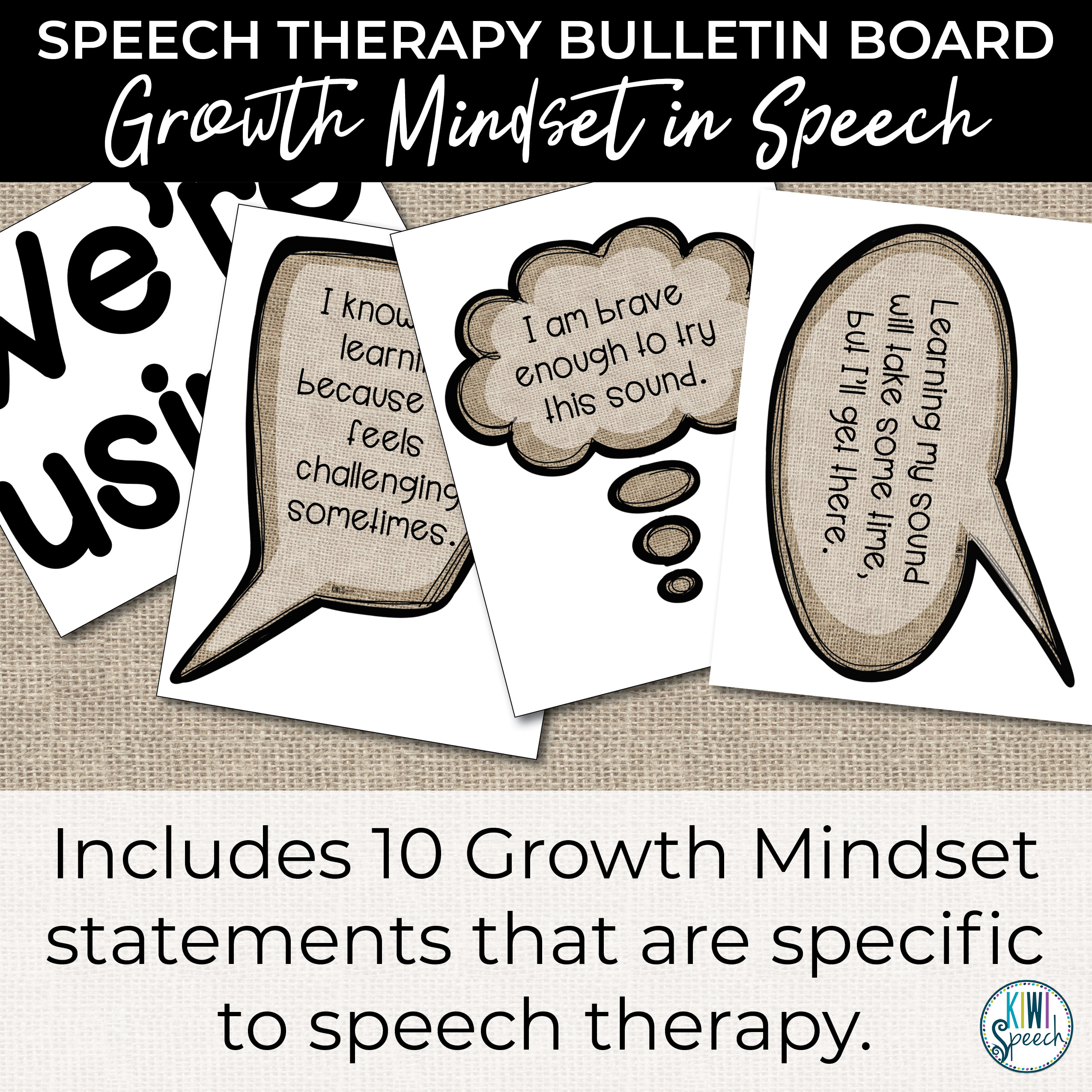 Growth Mindset Bulletin Board & Poster - Speech Therapy Room Decor ...