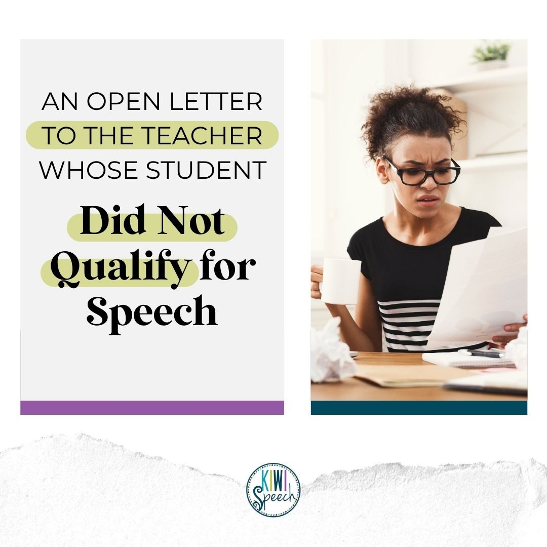 Letter to a Whose Student Did Not Qualify for Speech