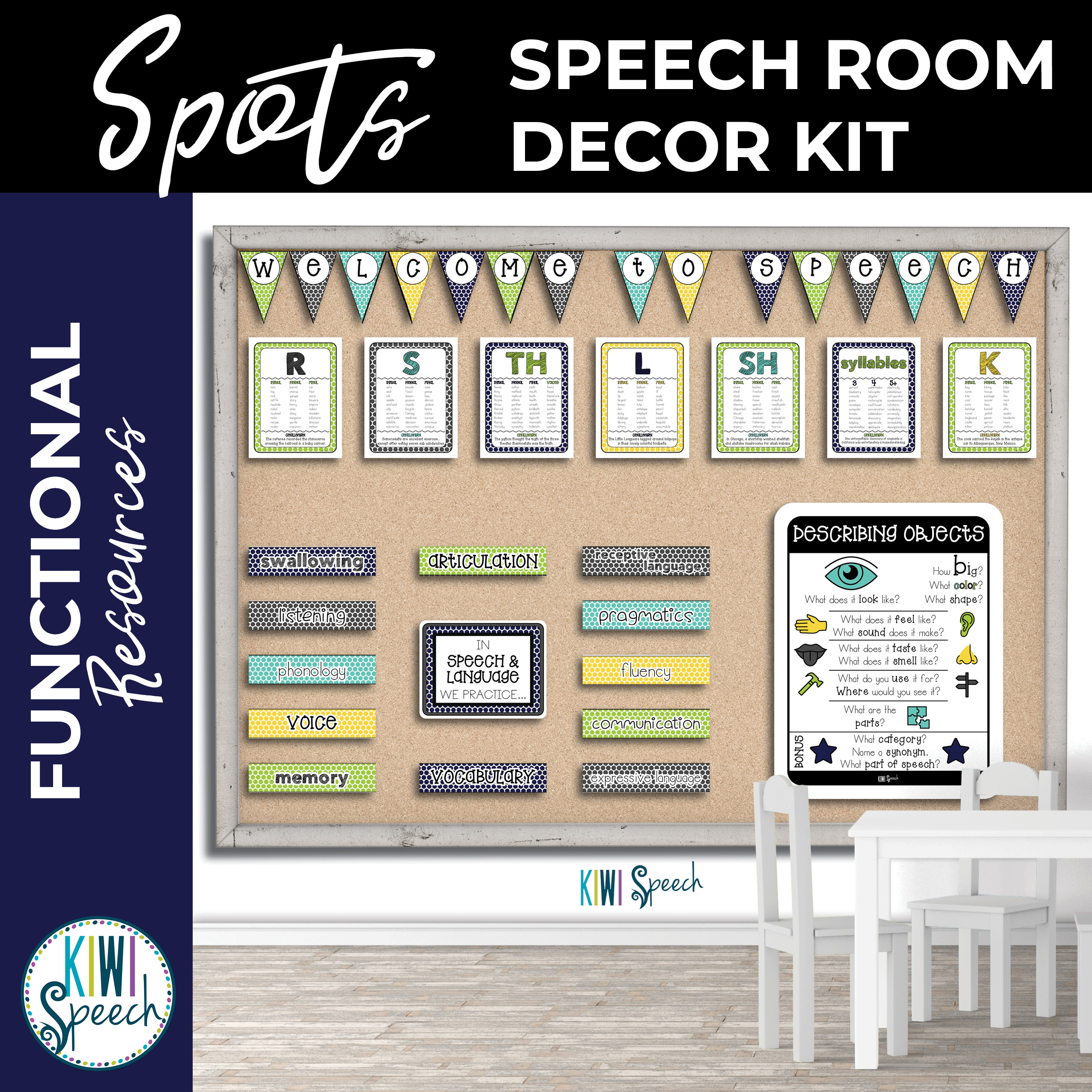 Speech Therapy Room Decor - Functional Speech Decor Kit with Visual ...