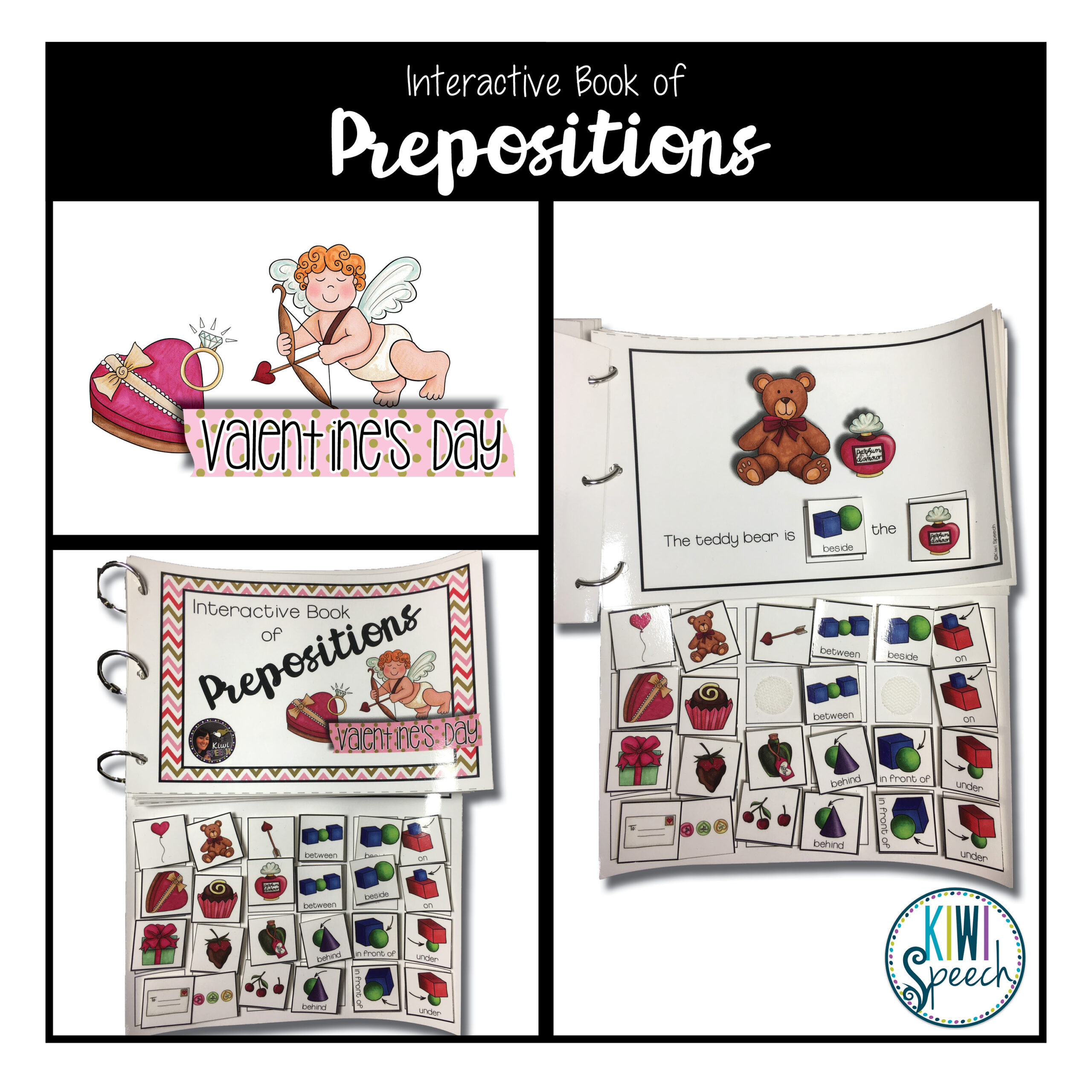 Prepositions Interactive Book {VALENTINE'S DAY} - Kiwi Speech