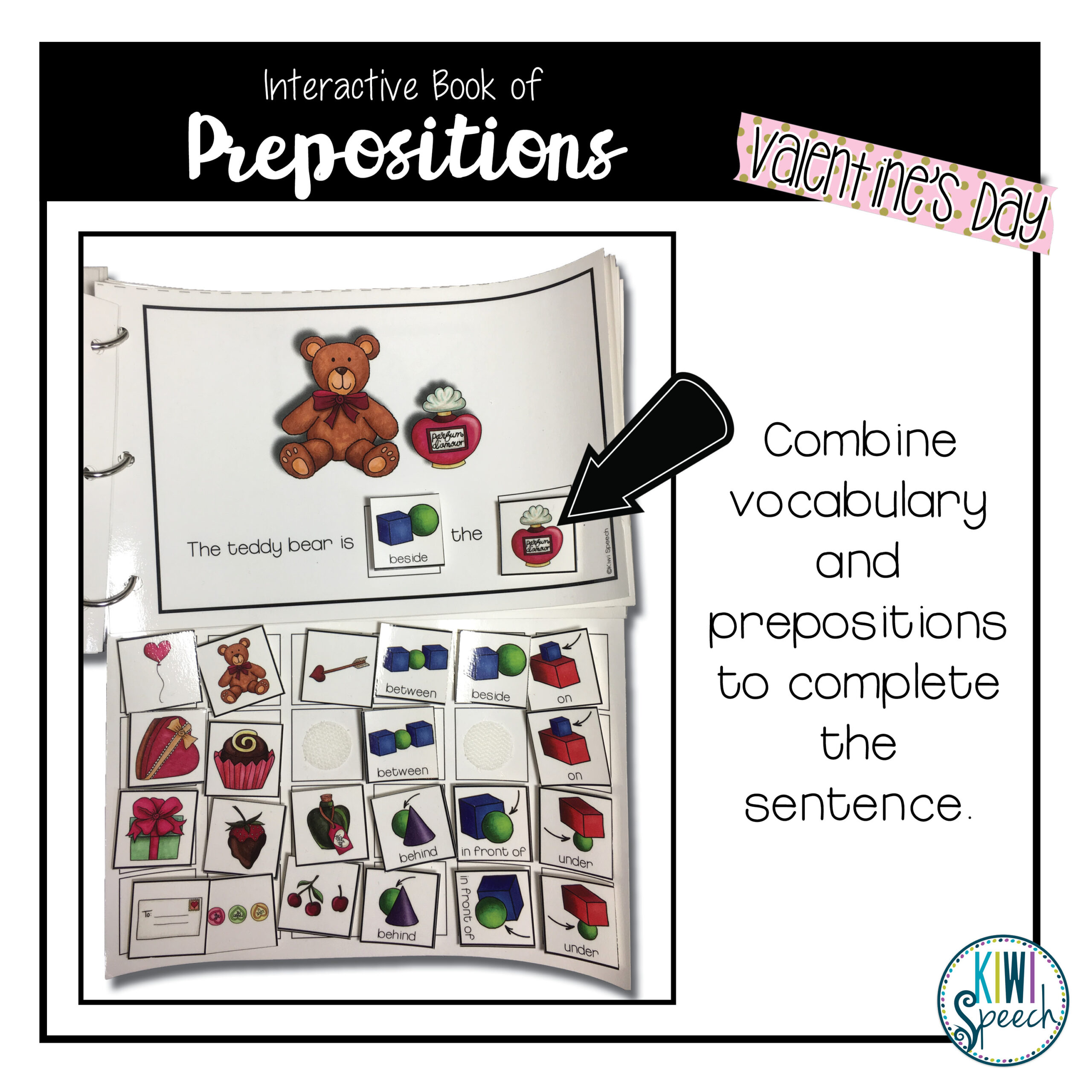 Prepositions Interactive Book {VALENTINE'S DAY} - Kiwi Speech