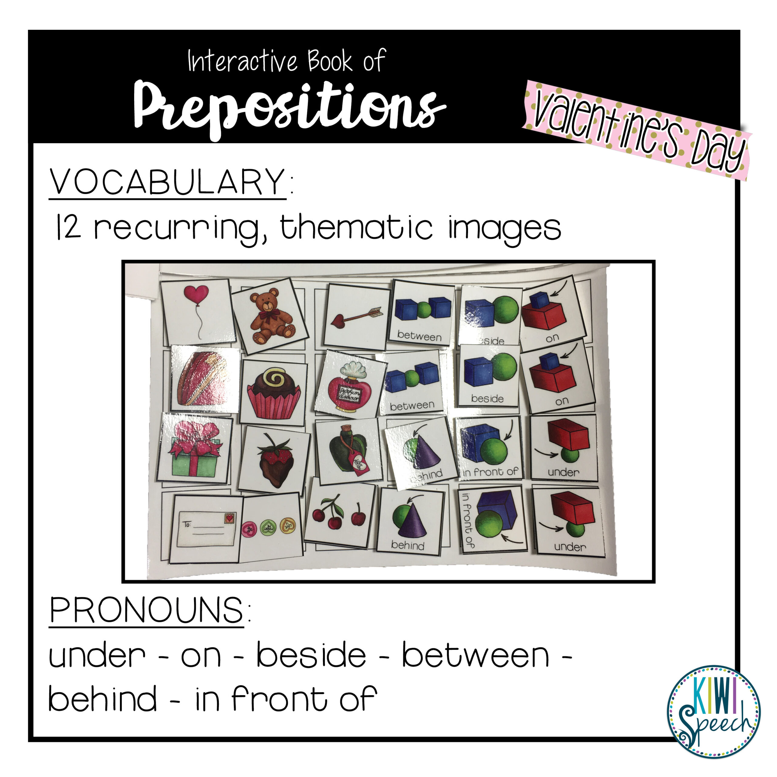 Prepositions Interactive Book {VALENTINE'S DAY} - Kiwi Speech