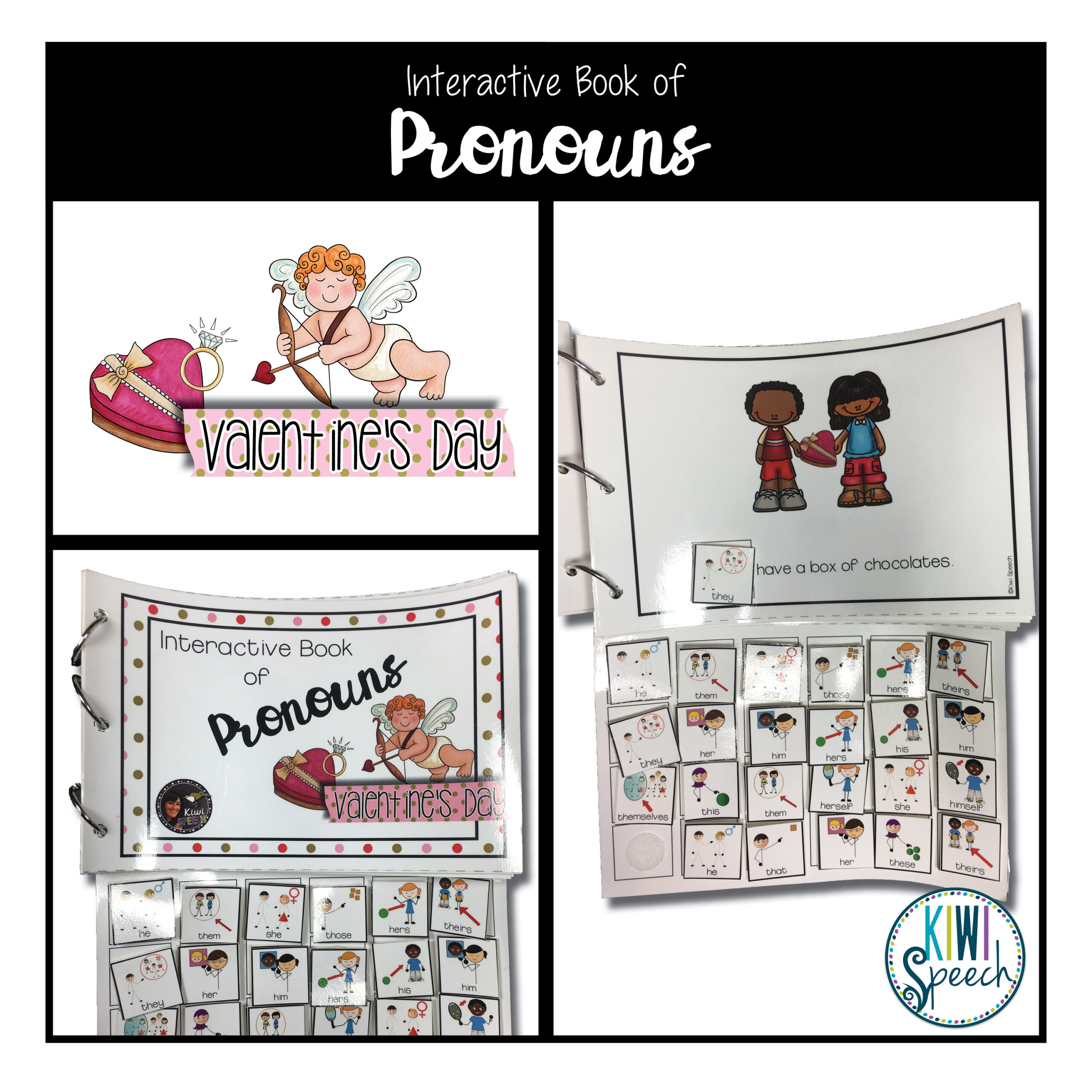 Pronouns Interactive Book {VALENTINE'S DAY} - Kiwi Speech
