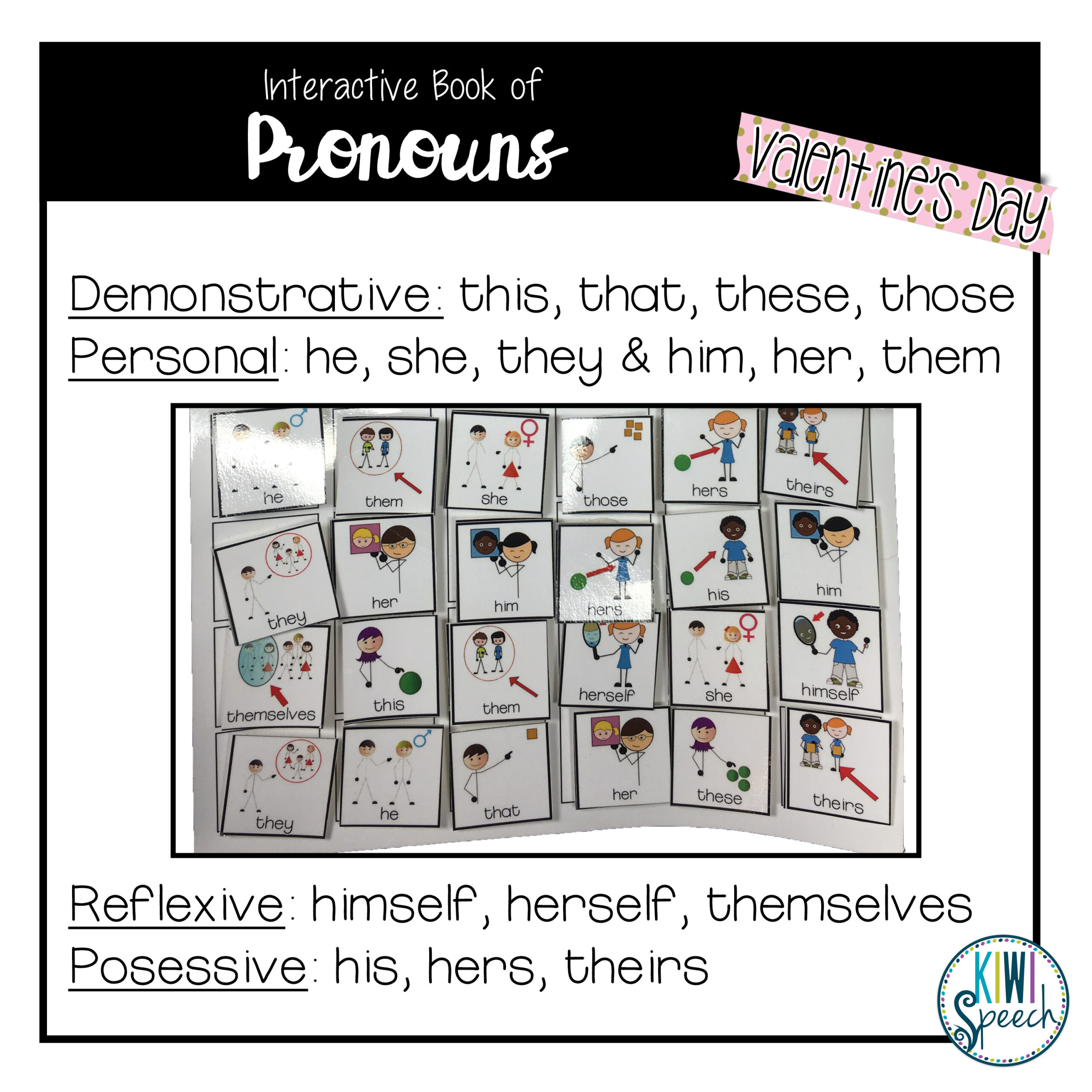 Pronouns Interactive Book {VALENTINE'S DAY} - Kiwi Speech