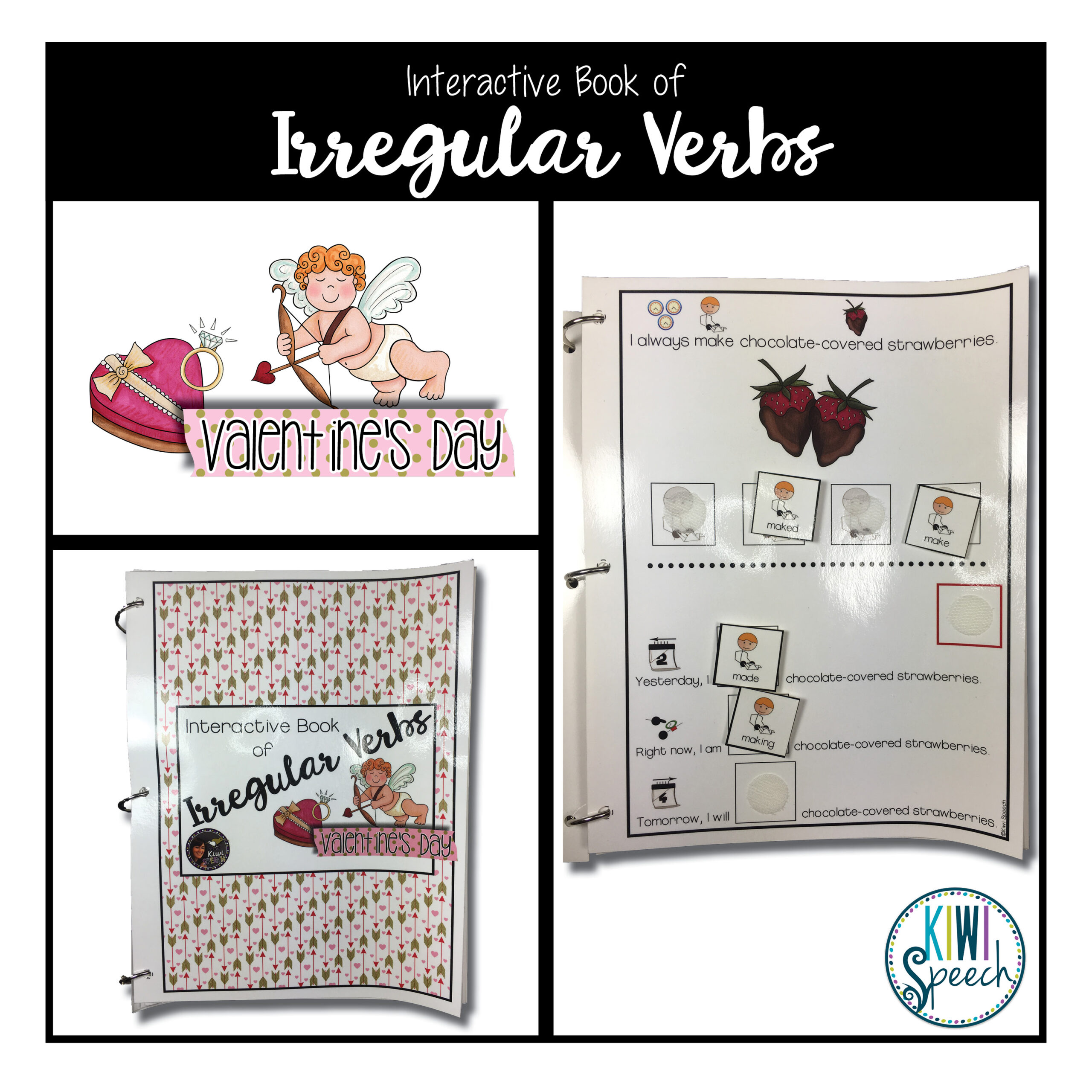 Irregular Verbs Interactive Book {VALENTINE'S DAY} - Kiwi Speech
