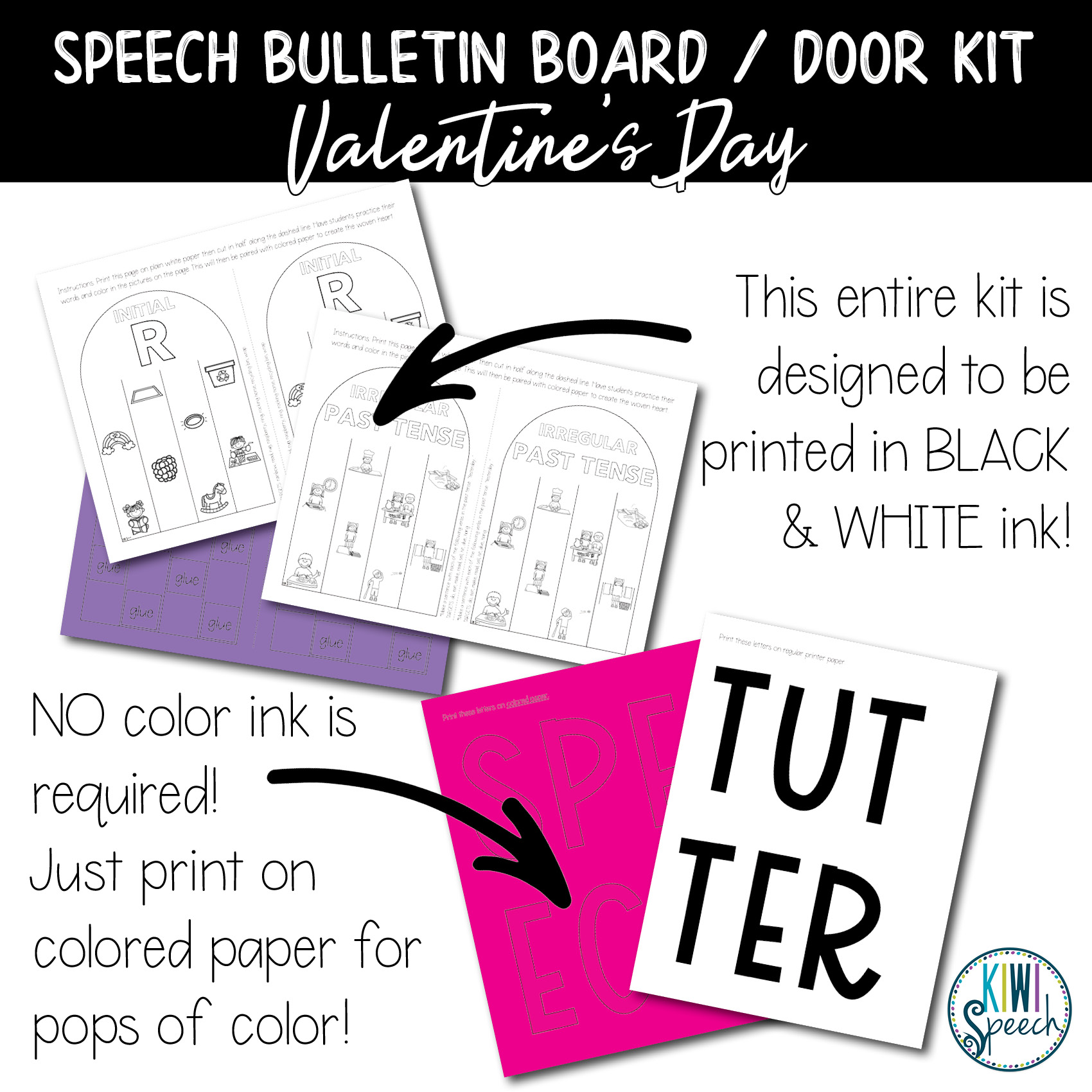 Speech Therapy Bulletin Board & Door Decor w/ Craftivity - Hearts ...