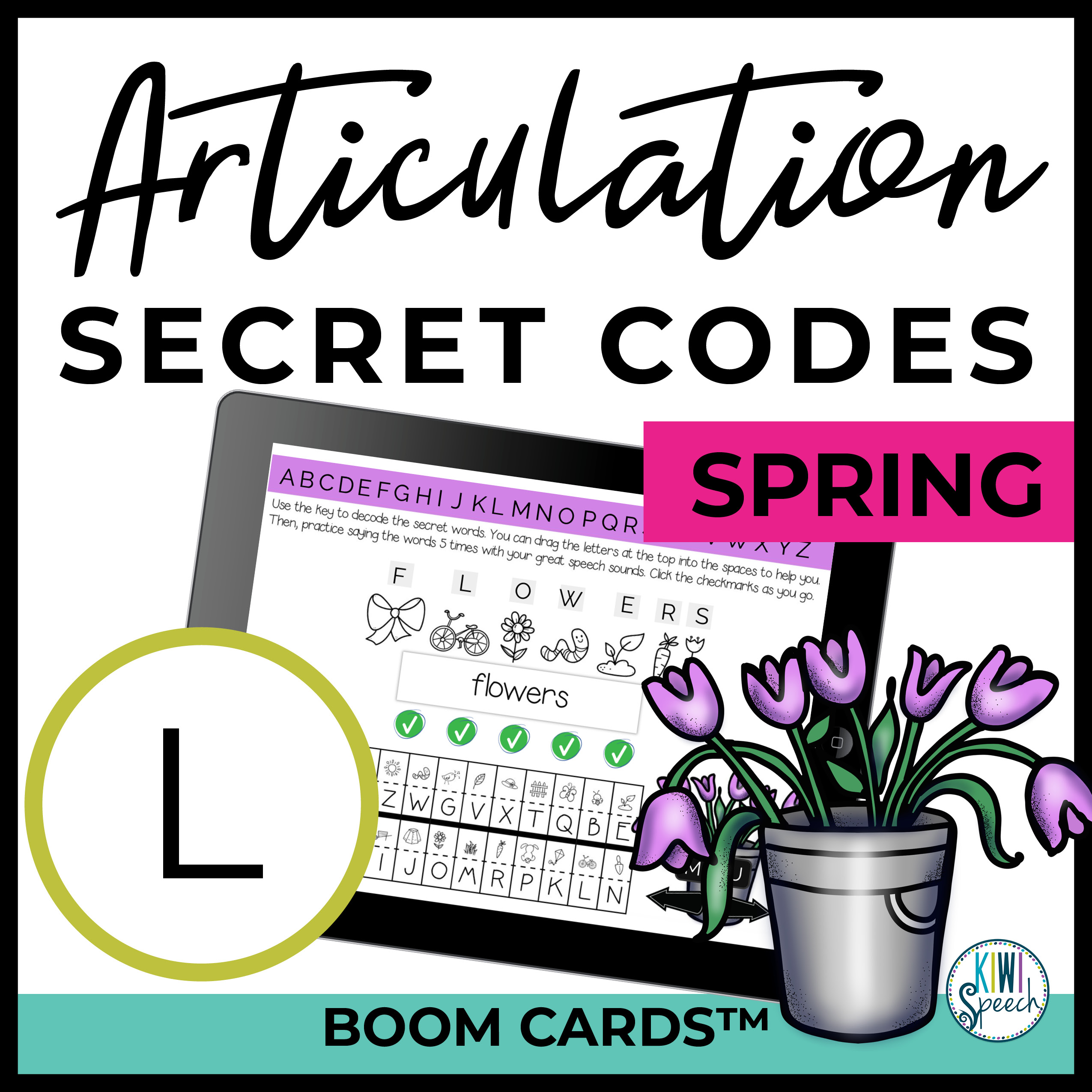 L Articulation Secret Codes BOOM Cards - Spring | Speech | Distance ...
