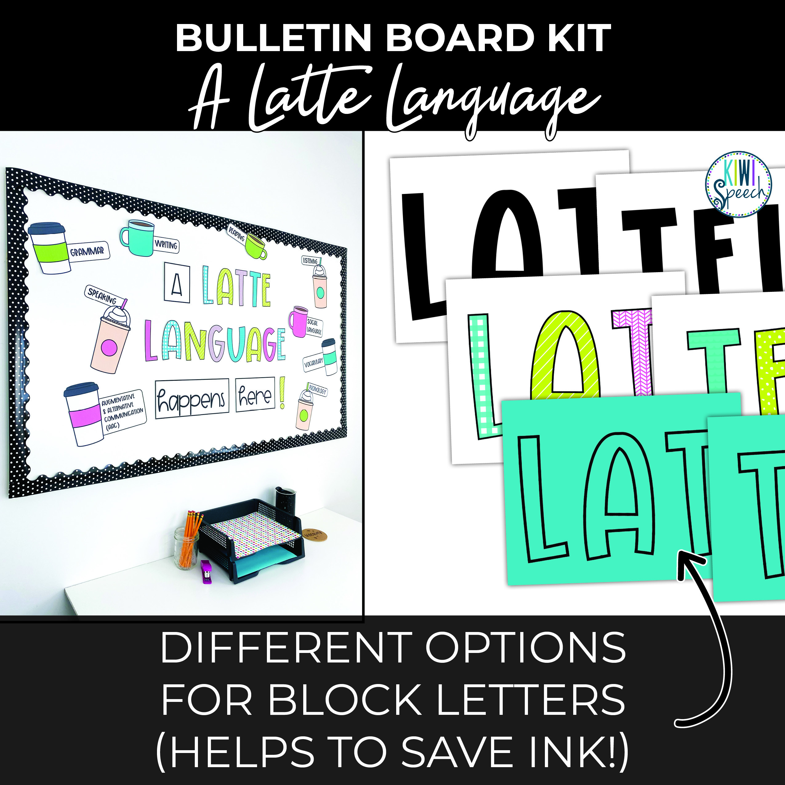 A Latte Language Bulletin Board Kit - Kiwi Speech
